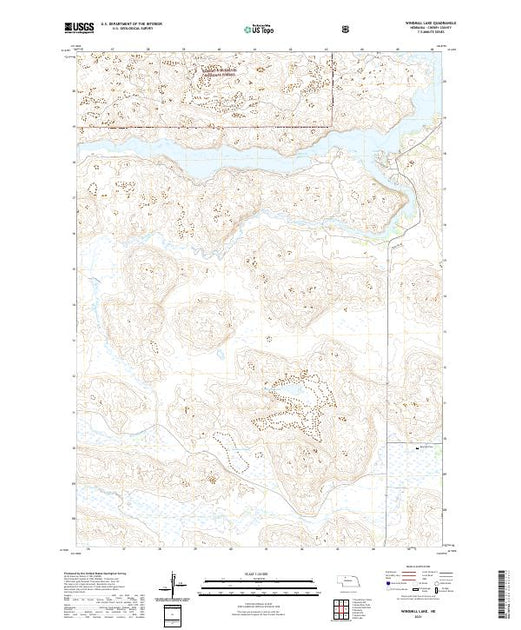 USGS US Topo 7.5-minute map for Windmill Lake NE 2021 – American Map Store