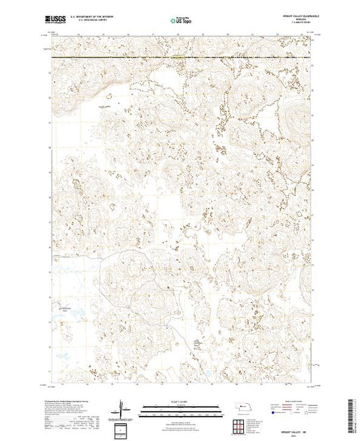 USGS US Topo 7.5-minute map for Wright Valley NE 2021 – American Map Store