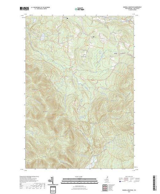 US Topo 7.5-minute map for Bunnell Mountain NH – American Map Store