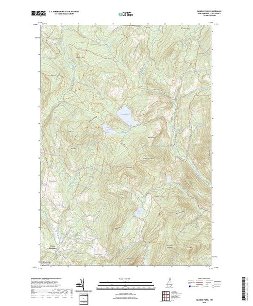US Topo 7.5-minute map for Diamond Pond NH – American Map Store
