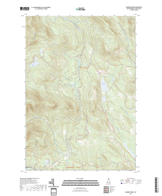 US Topo 7.5-minute map for Dummer Ponds NH – American Map Store