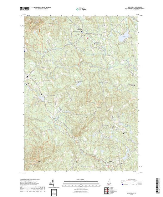 US Topo 7.5-minute map for Greenfield NH – American Map Store