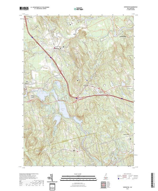 US Topo 7.5-minute map for Hopkinton NH – American Map Store