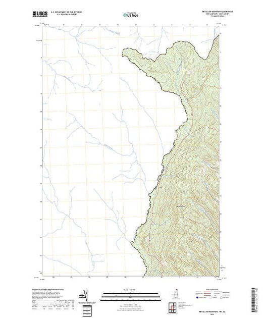 US Topo 7.5-minute map for Metallak Mountain NHQC – American Map Store