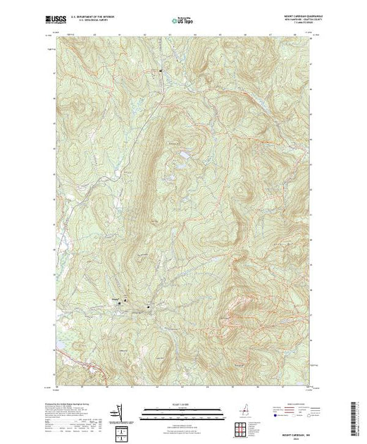 US Topo 7.5-minute map for Mount Cardigan NH – American Map Store