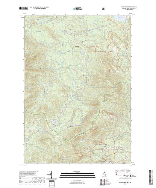 US Topo 7.5-minute map for Mount Crescent NH – American Map Store