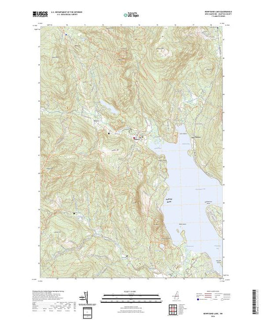 US Topo 7.5-minute map for Newfound Lake NH – American Map Store