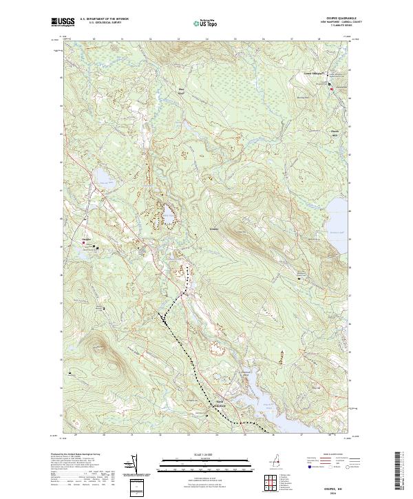 US Topo 7.5-minute map for Ossipee NH – American Map Store