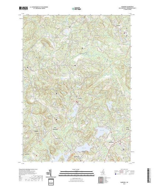 US Topo 7.5-minute map for Sandown NH – American Map Store