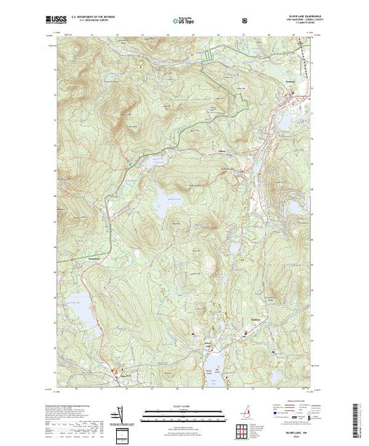 US Topo 7.5-minute map for Silver Lake NH – American Map Store