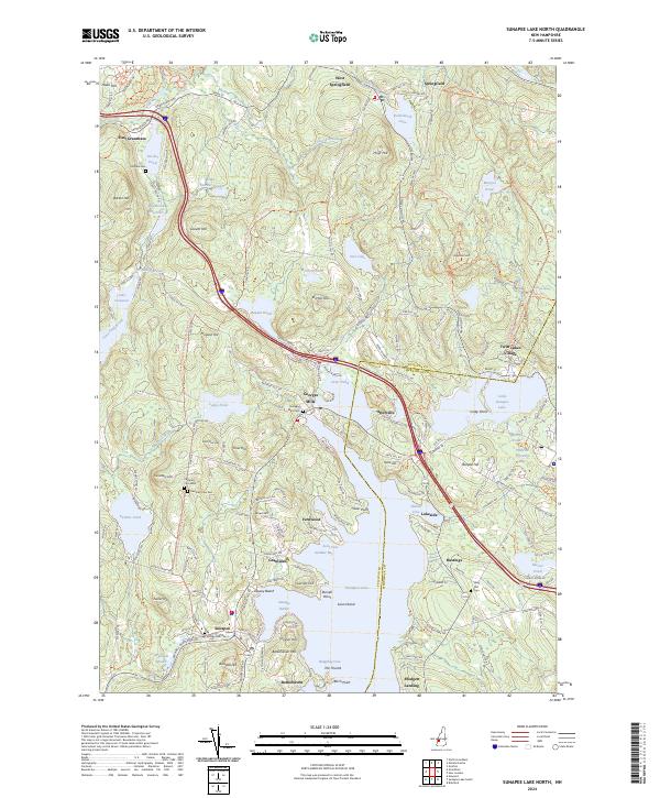 US Topo 7.5-minute map for Sunapee Lake North NH – American Map Store