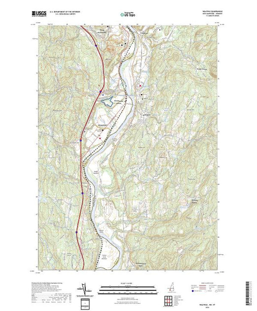 US Topo 7.5-minute map for Walpole NHVT – American Map Store