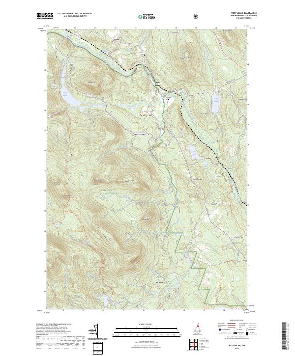 US Topo 7.5-minute map for West Milan NH – American Map Store