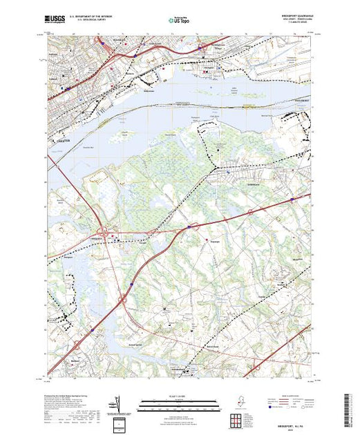 US Topo 7.5-minute map for Bridgeport NJPA – American Map Store