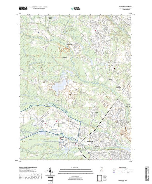 US Topo 7.5-minute map for Lakehurst NJ – American Map Store