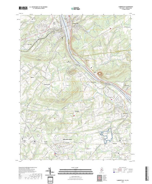 US Topo 7.5-minute map for Lambertville NJPA – American Map Store