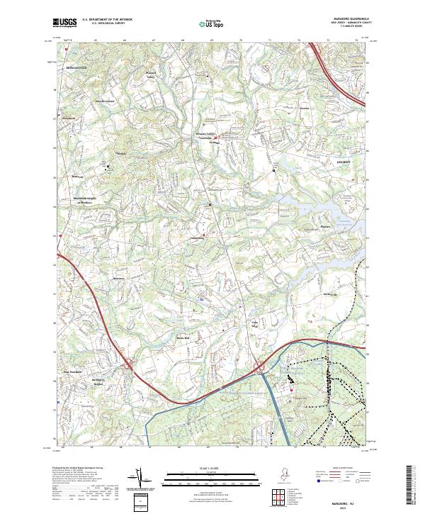 US Topo 7.5-minute map for Marlboro NJ – American Map Store