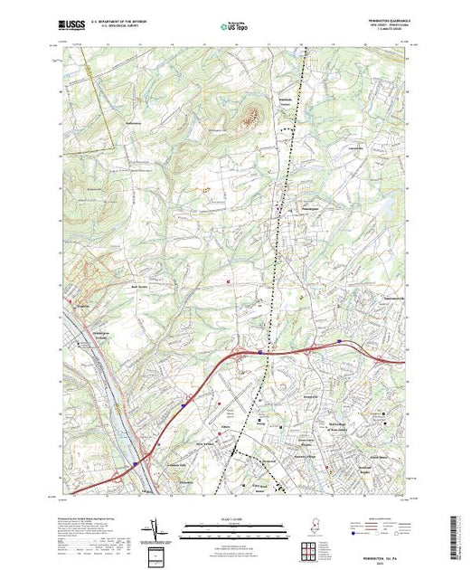 US Topo 7.5-minute map for Pennington NJPA – American Map Store