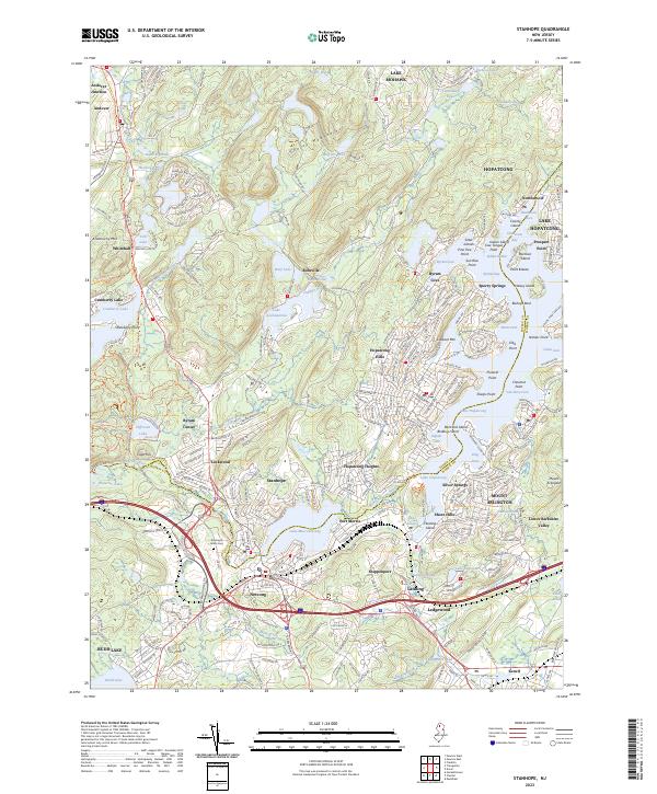 US Topo 7.5-minute map for Stanhope NJ – American Map Store