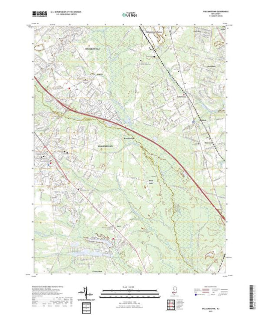 US Topo 7.5-minute map for Williamstown NJ – American Map Store
