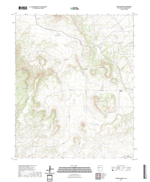US Topo 7.5-minute map for Adams Diggings NM – American Map Store