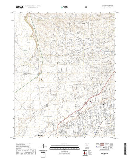 US Topo 7.5-minute map for Agua Fria NM – American Map Store