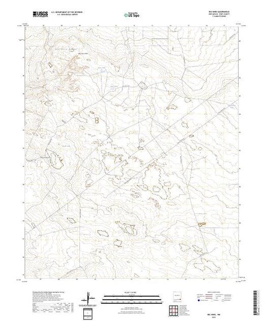 US Topo 7.5-minute map for Big Sinks NM – American Map Store