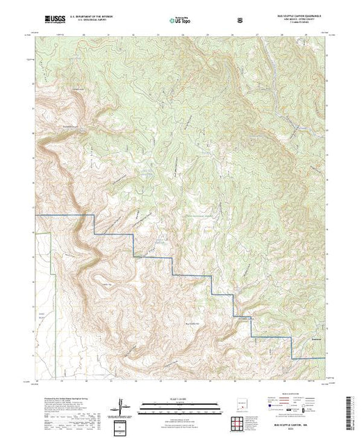 US Topo 7.5-minute map for Bug Scuffle Canyon NM – American Map Store