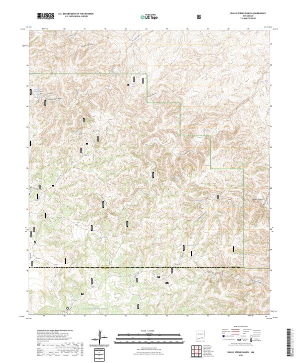 US Topo 7.5-minute map for Bullis Spring Ranch NM – American Map Store
