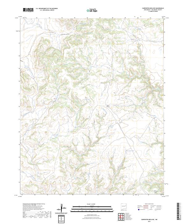US Topo 7.5-minute map for Carpenter Mesa NW NM – American Map Store