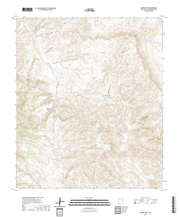 US Topo 7.5-minute map for Center Peak NM – American Map Store