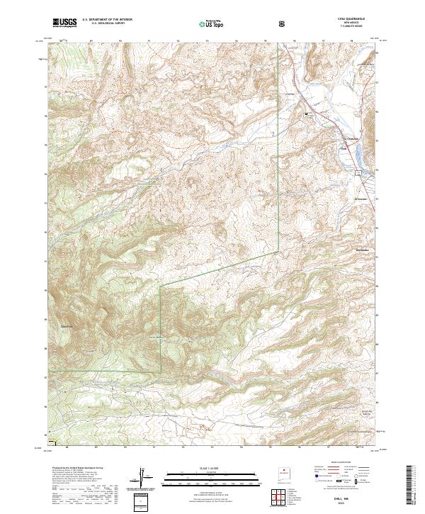 US Topo 7.5-minute map for Chili NM – American Map Store
