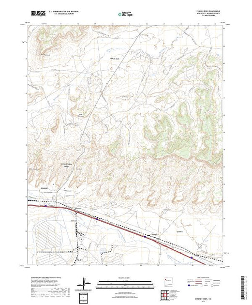 US Topo 7.5-minute map for Church Rock NM – American Map Store