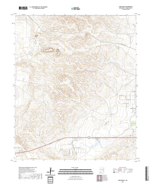 US Topo 7.5-minute map for Corn Ranch NM – American Map Store