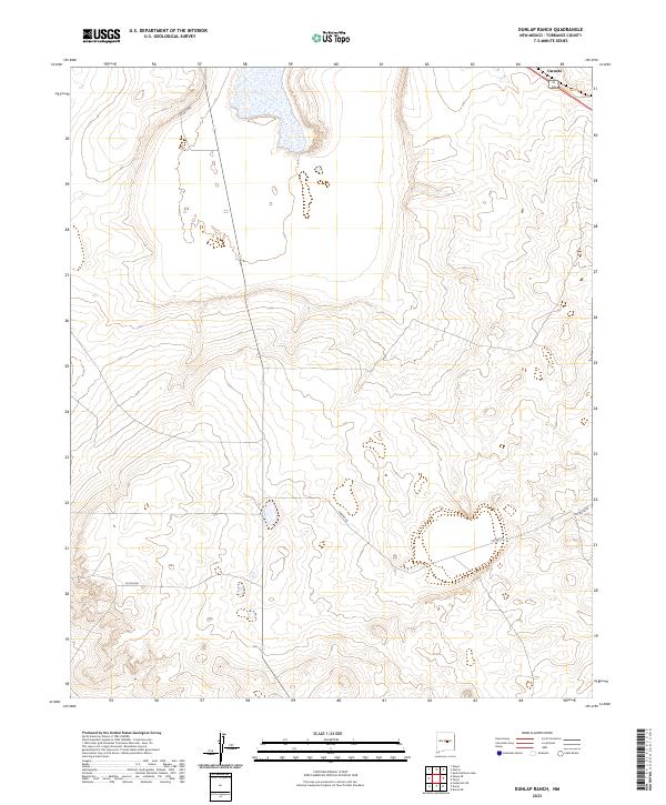 US Topo 7.5-minute map for Dunlap Ranch NM – American Map Store