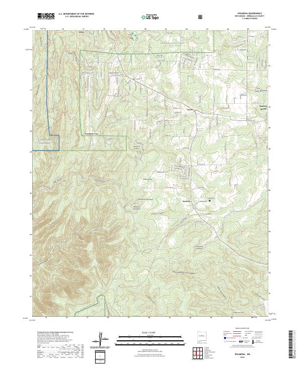 US Topo 7.5-minute map for Escabosa NM – American Map Store
