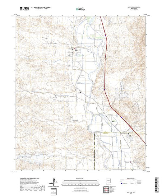 US Topo 7.5-minute map for Garfield NM – American Map Store