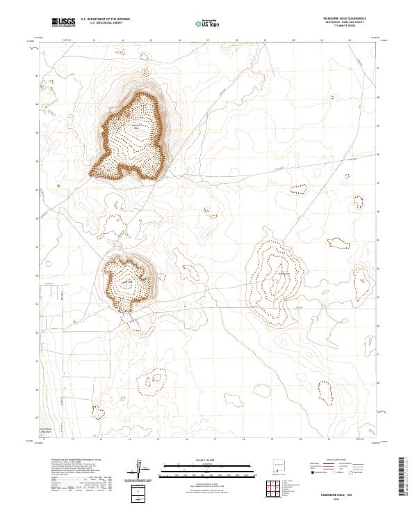 US Topo 7.5-minute map for Kilbourne Hole NM – American Map Store