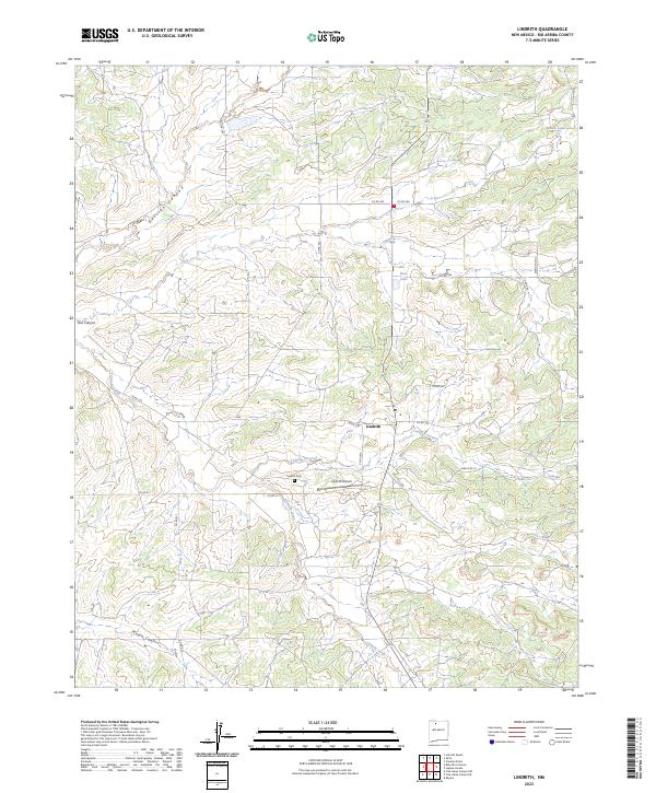 US Topo 7.5-minute map for Lindrith NM – American Map Store
