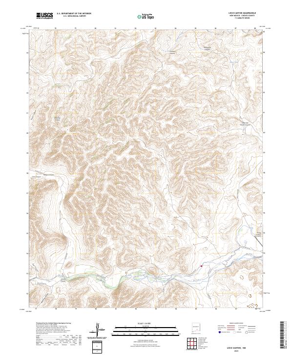 US Topo 7.5-minute map for Loco Canyon NM – American Map Store