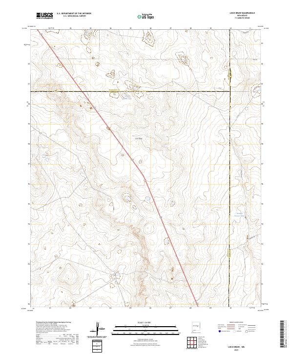 US Topo 7.5-minute map for Loco Draw NM – American Map Store