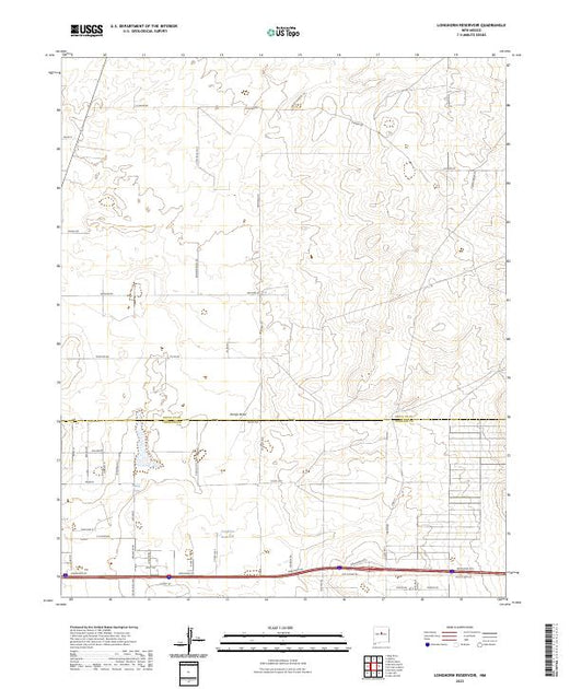 US Topo 7.5-minute map for Longhorn Reservoir NM – American Map Store