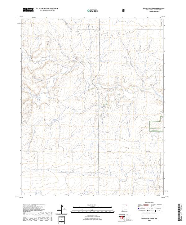 US Topo 7.5-minute map for McLaughlin Bridge NM – American Map Store