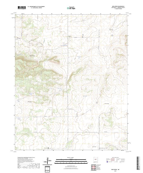 US Topo 7.5-minute map for Mesa Draw NM – American Map Store