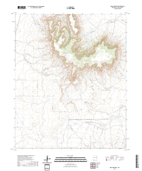 US Topo 7.5-minute map for Mesa Redonda NM – American Map Store