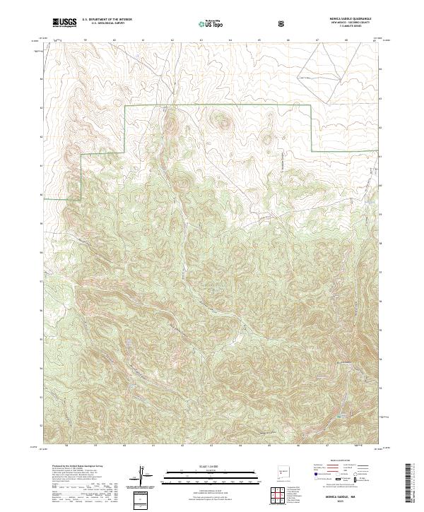 US Topo 7.5-minute map for Monica Saddle NM – American Map Store