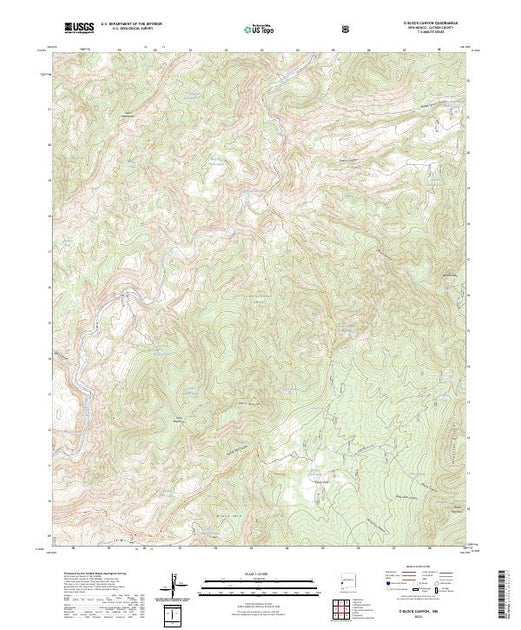 US Topo 7.5-minute map for O Block Canyon NM – American Map Store