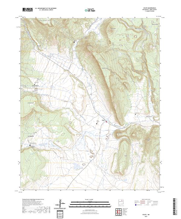 US Topo 7.5-minute map for Ocate NM – American Map Store