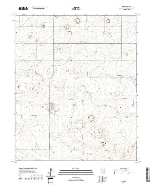 US Topo 7.5-minute map for Pep NM – American Map Store