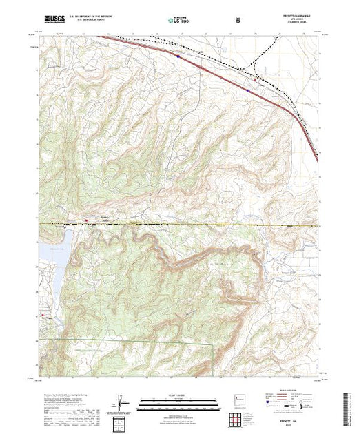 US Topo 7.5-minute map for Prewitt NM – American Map Store